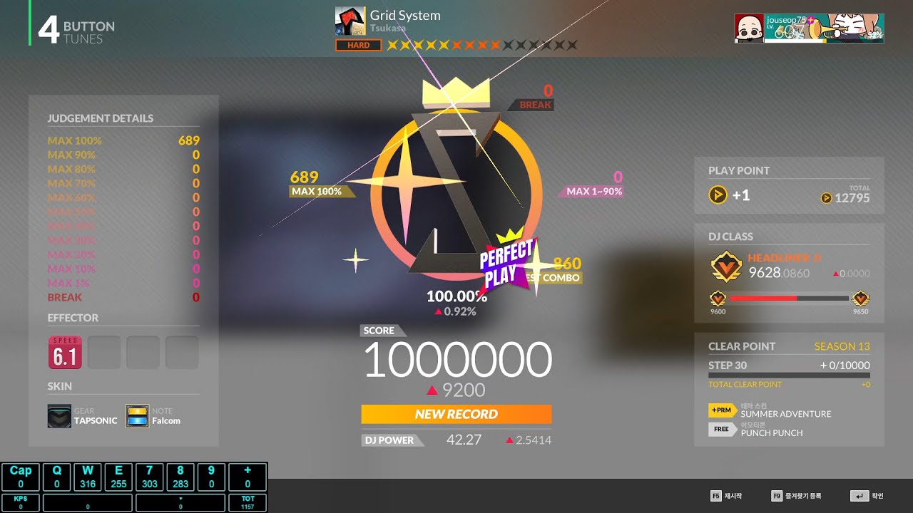 DJMAX | Grid System 4B HD 9 PERFECT PLAY - YouTube