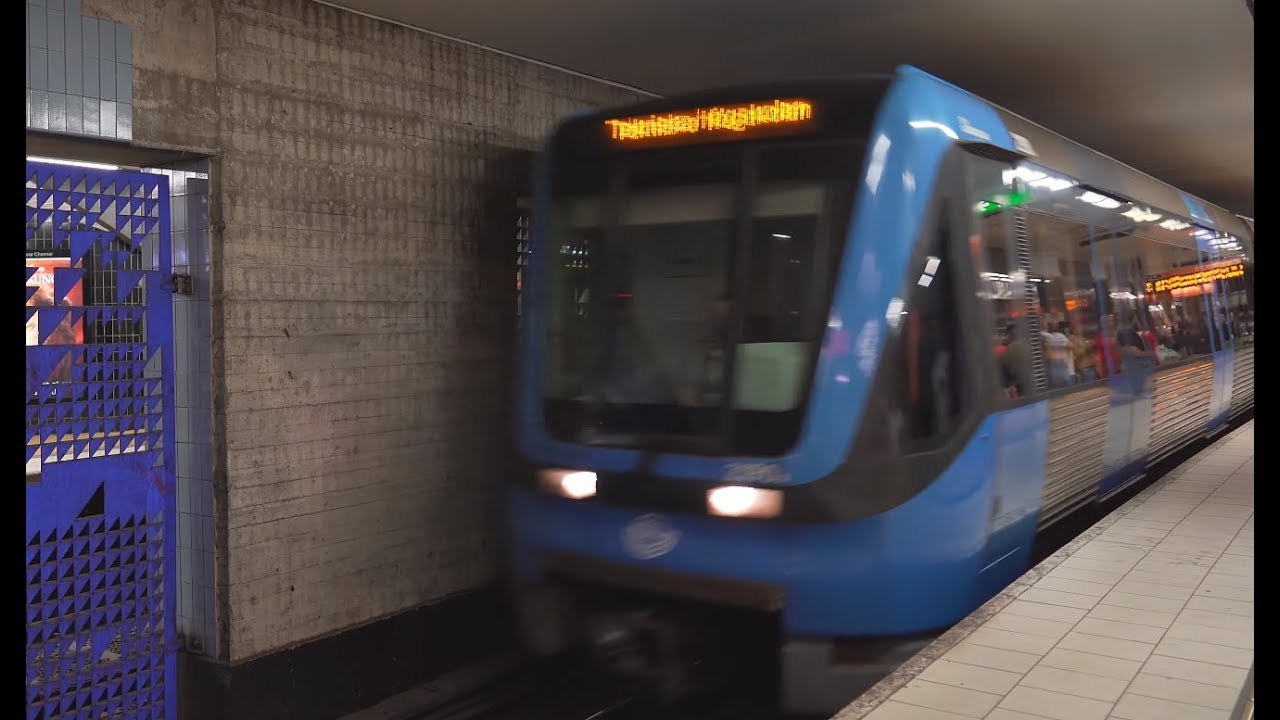 Sweden, Stockholm, subway ride from Slussen to T-Centralen - YouTube