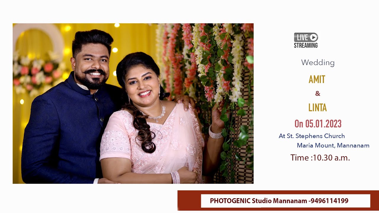 WEDDING CEREMONY Livestream | AMIT MATHEW & LINTA MARIA TOMY | on 5th ...