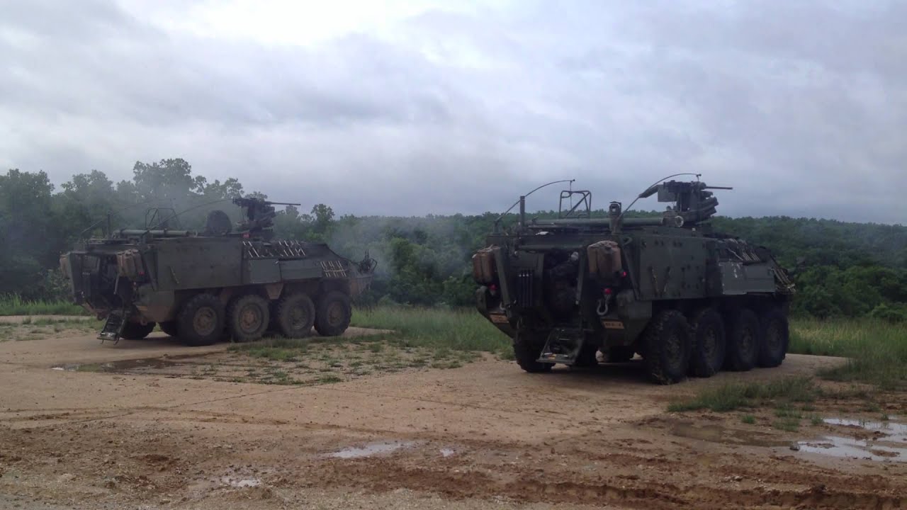 .50cal firing on STRYKER platform (range) - YouTube