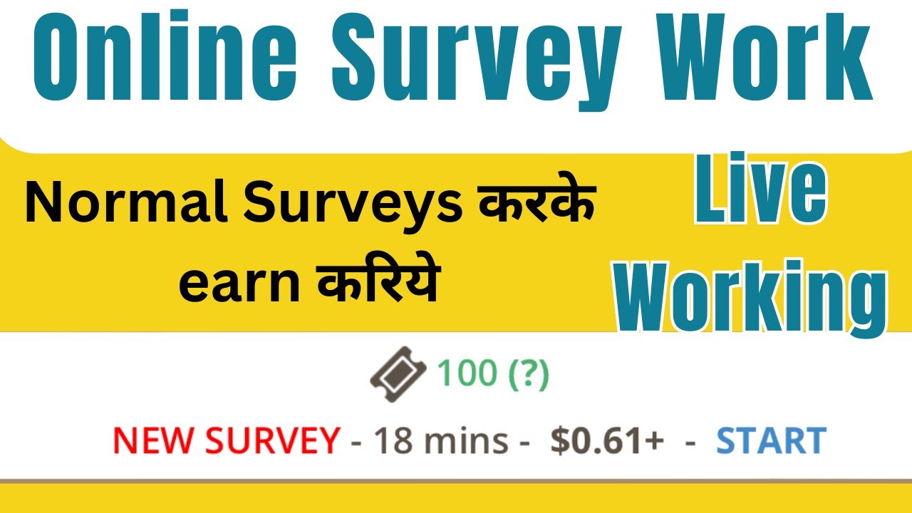 EASY Survey Work | Survey Job | Online Survey Earn Money | Live Working ...