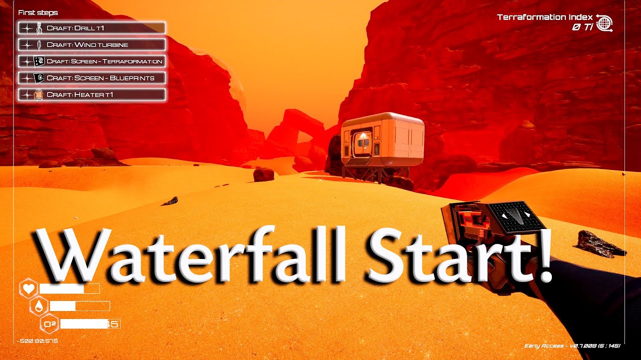 Planet Crafters - Waterfall Start! S01E01 - YouTube