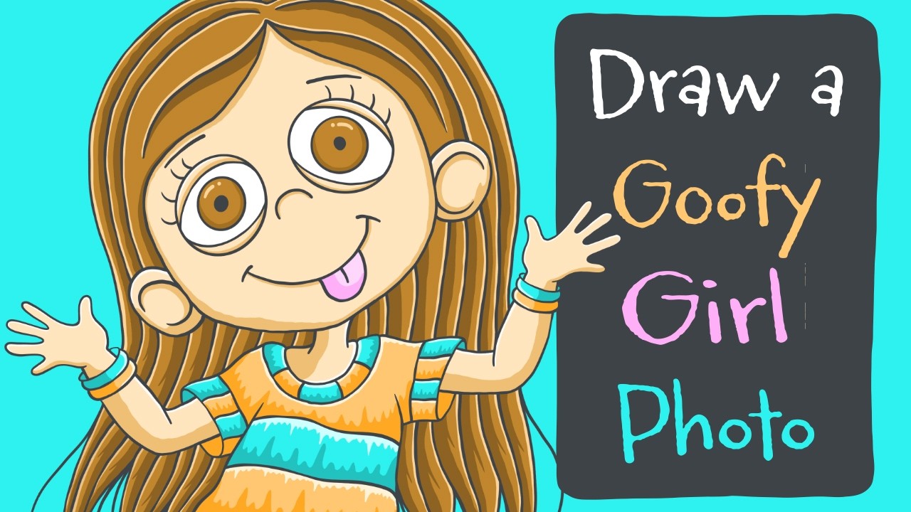Let’s Draw a Cartoon Goofy Girl Photo in Procreate - YouTube