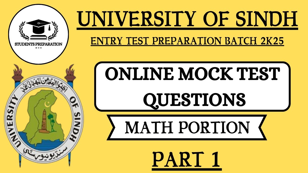 Online Mock Test Math Portion questions || University Of Sindh Entry ...
