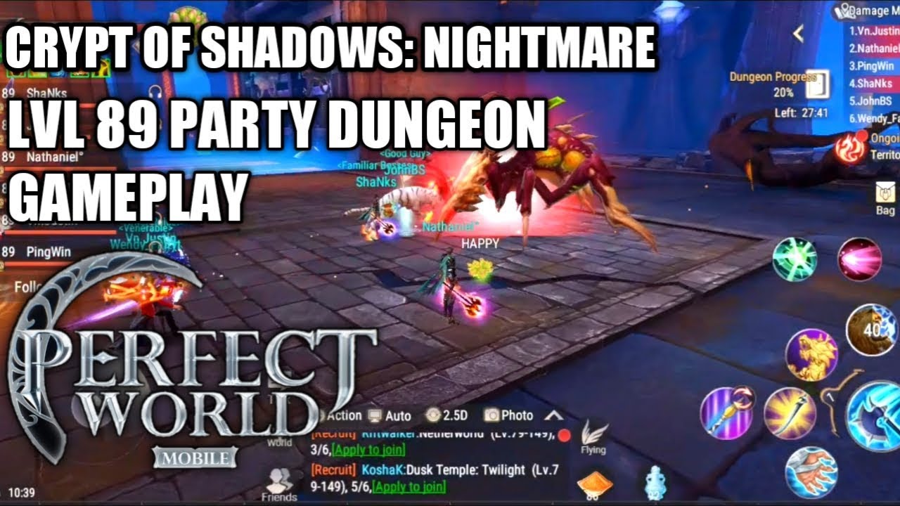 PERFECT WORLD MOBILE: CRYPT OF SHADOWS: NIGHTMARE LEVEL 89 PARTY ...