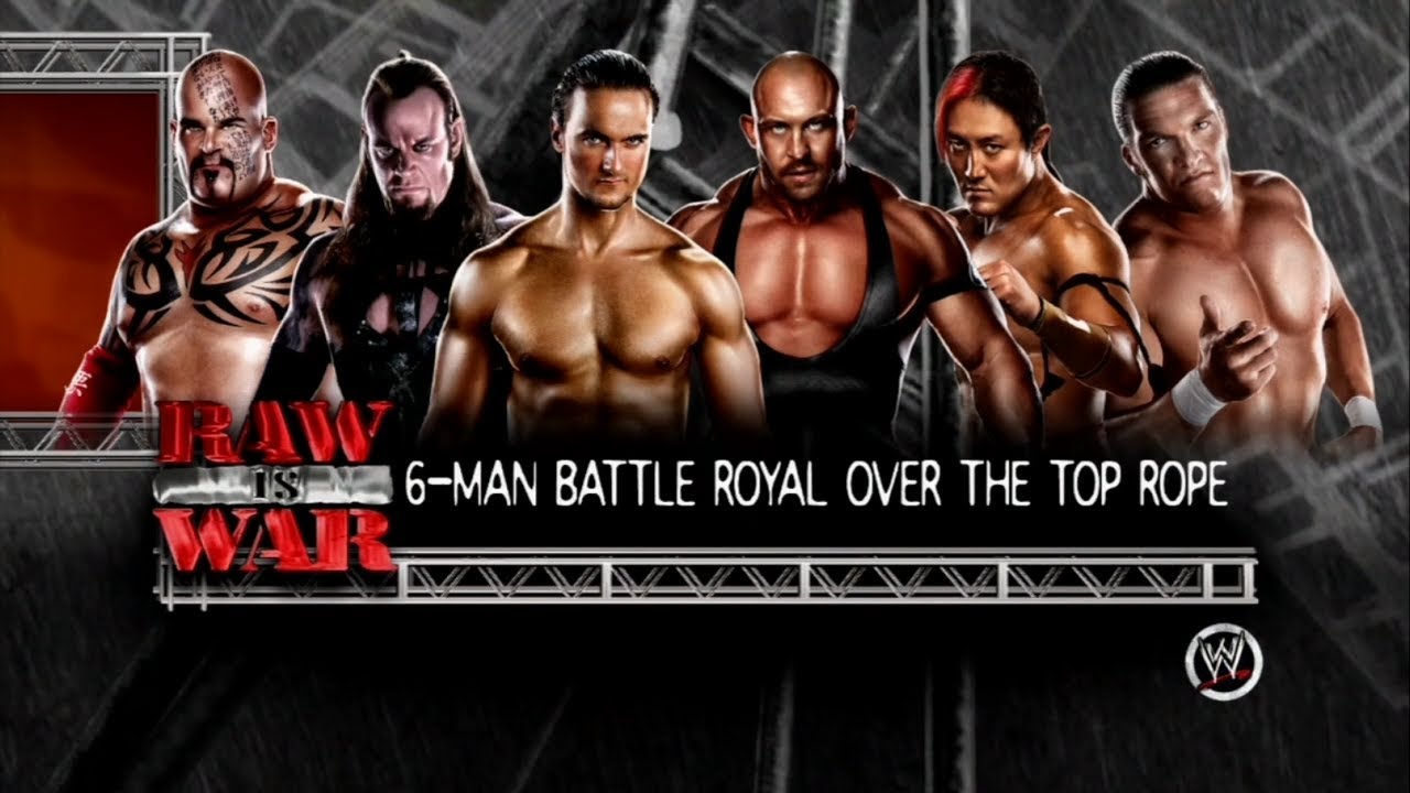 WWE 13 6 Man Over the Top Rope Battle Royal RAW is WAR 1 Match 4 - YouTube