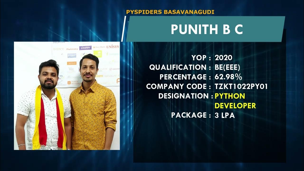 Got placed in as "PYTHON DEVELOPER" | Pyspiders Basavanagudi | Congratulations PUNITH B - YouTube