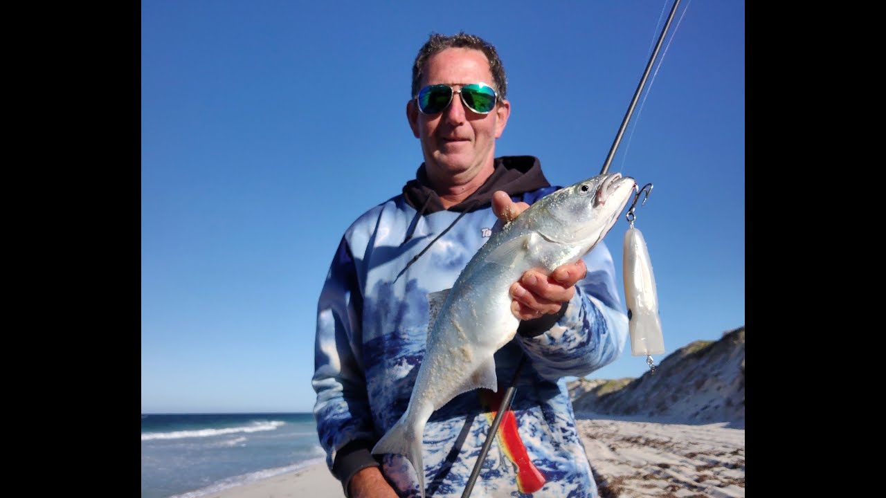 Lure fishing at Lancelin beach - YouTube