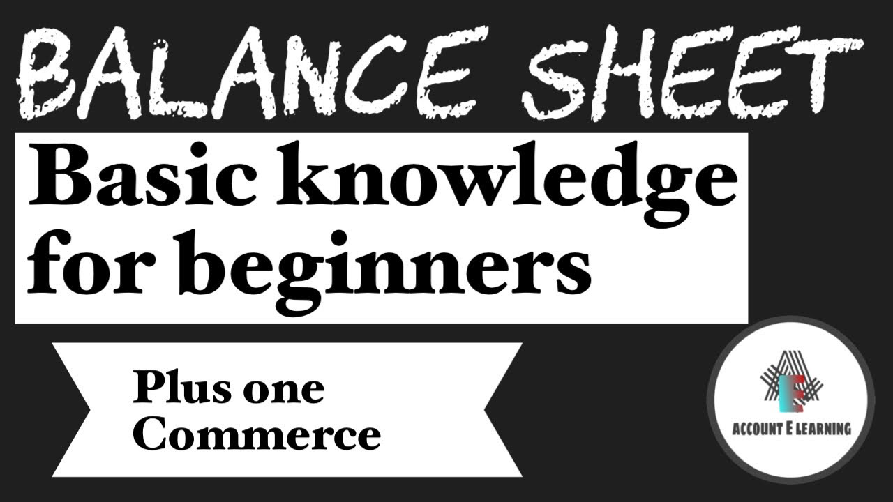 Balance Sheet || Basic knowledge for beginners || Account E Learning ...