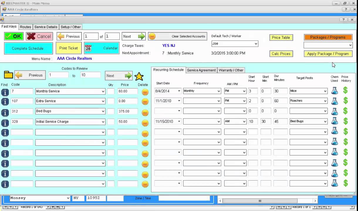 BILLMASTER Software - Account Review - Pest Control - YouTube