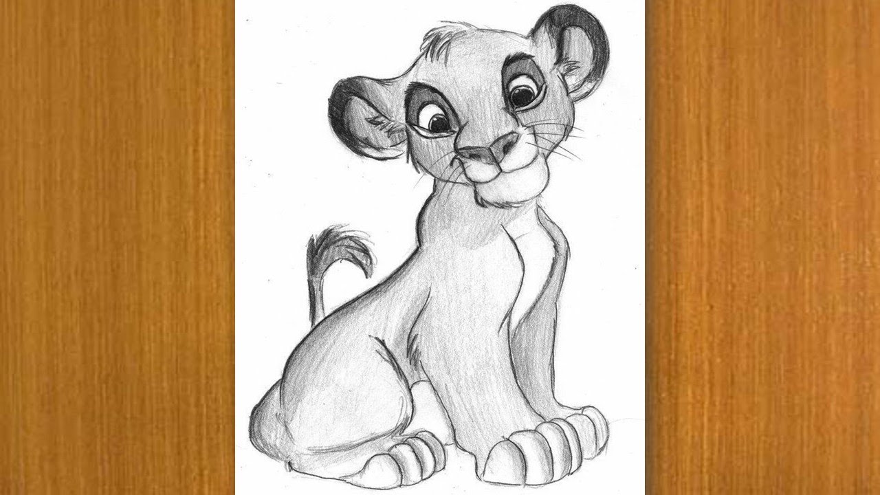 how to draw Simba sketch illustration||farzana drawing acacdemy - YouTube