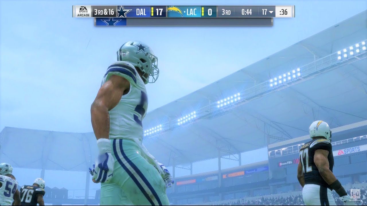 Madden NFL 18 Rain Gameplay - Dallas Cowboys vs Los Angeles Chargers ...