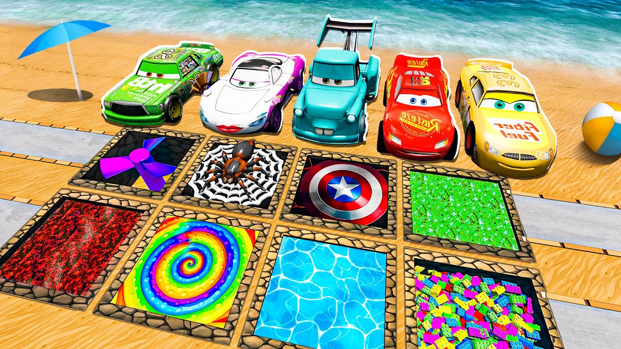 Giant Lava, Lego, Fan, Acid, Pits Vs Huge & Tiny Lightning McQueen From ...