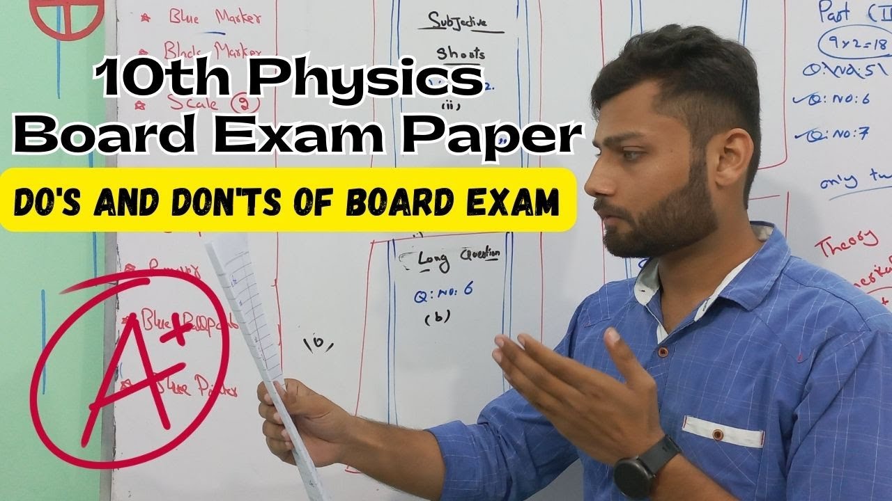 How to Attempt 10th Physics Board Exam | Tips and tricks to Solve board ...