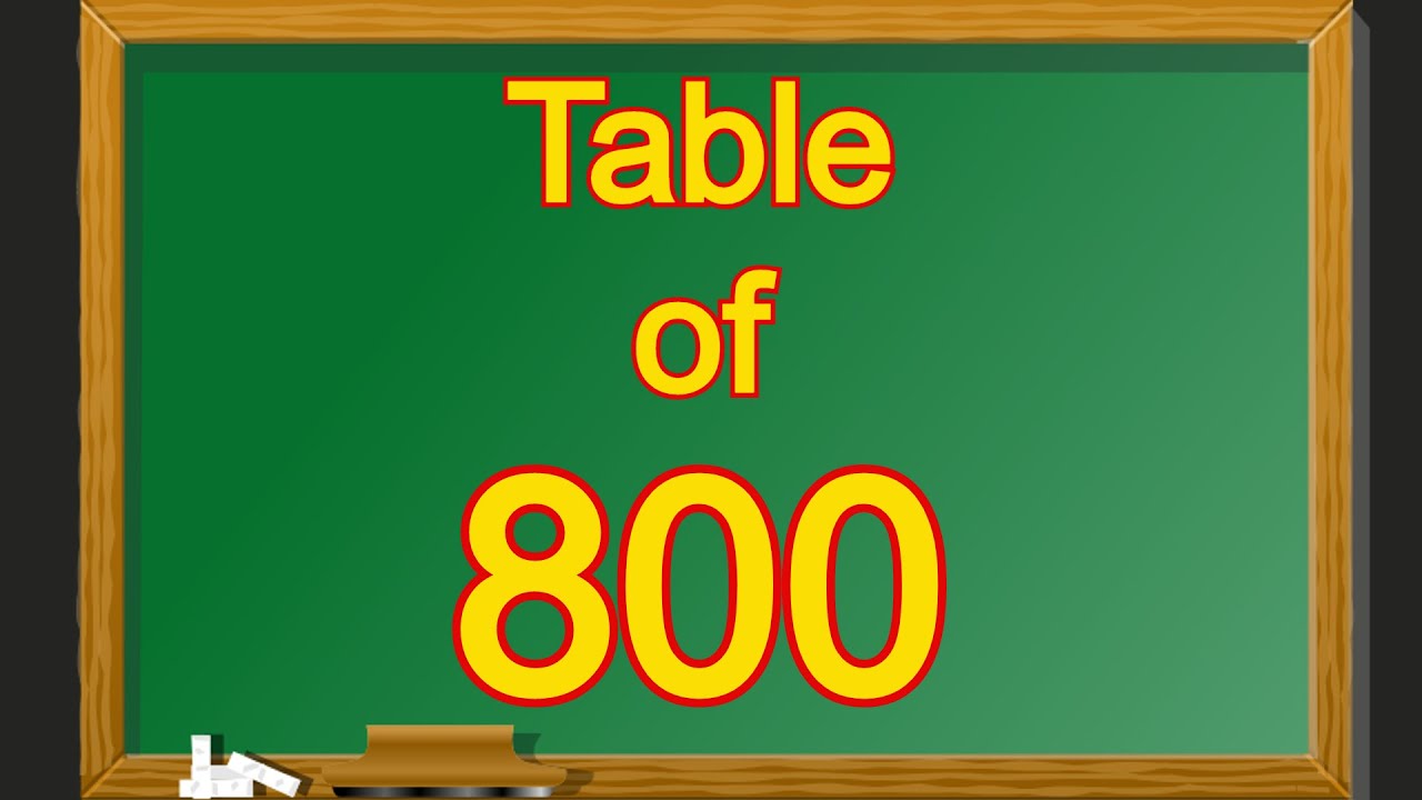 Table of 800 | Table of Eight hundred | 800 ka Table | Confidence ...