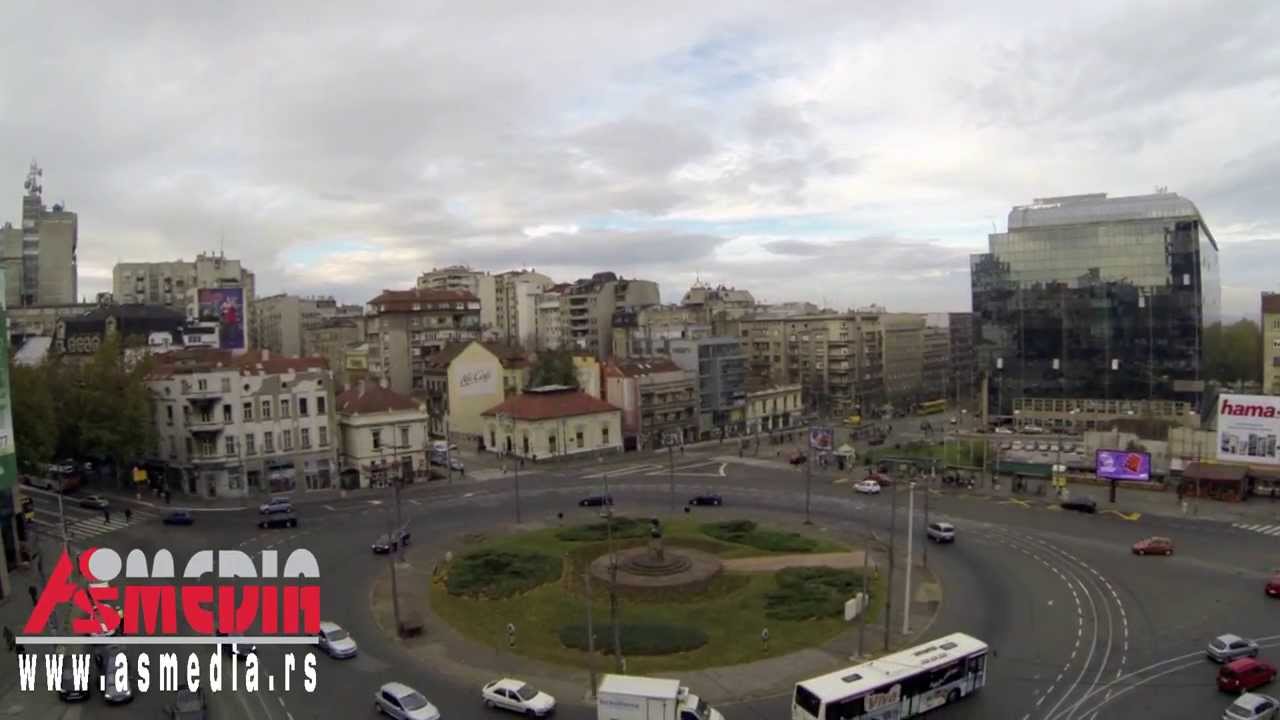 Trg Slavija Beograd iz vazduha Asmedia - YouTube