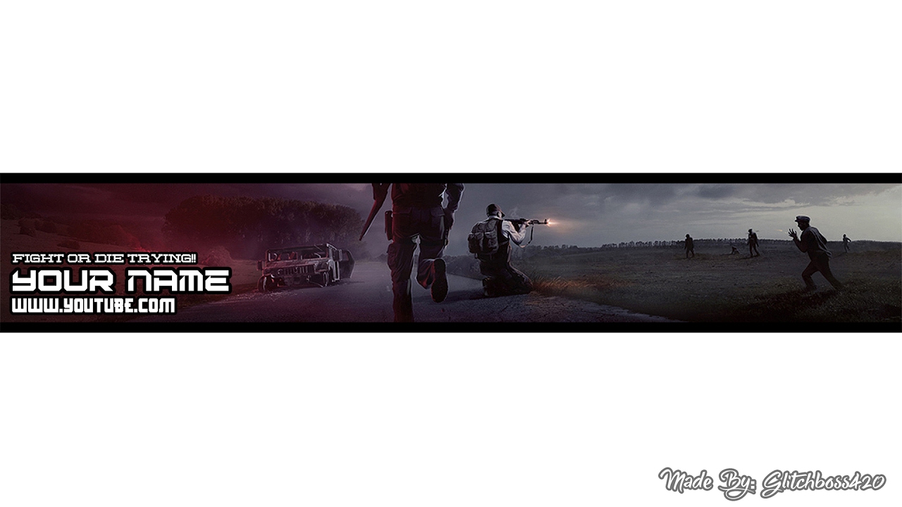 Photoshop: **FREE** HD Zombie YouTube Banner Template PSD + Direct ...