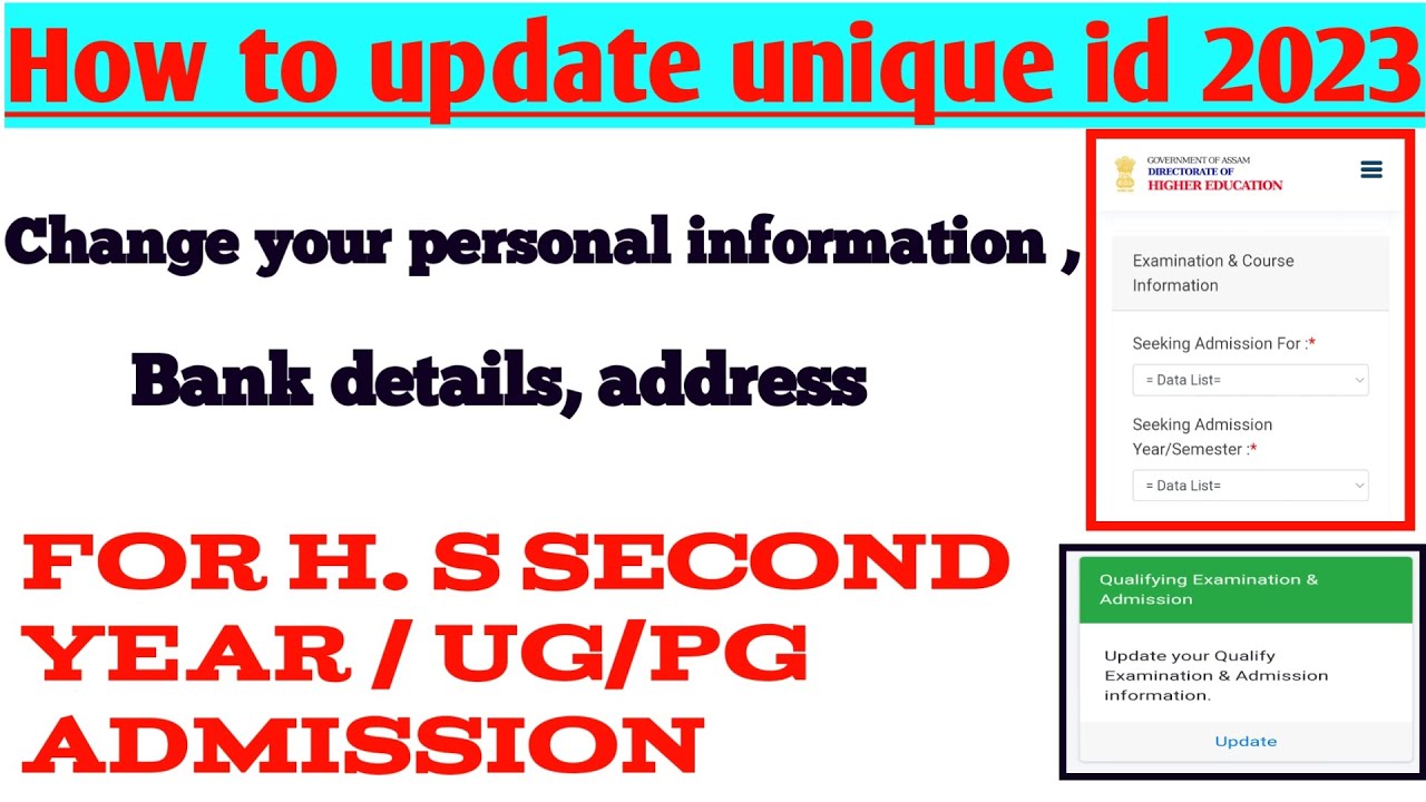 How to update unique id |how to change personal information, bank ...