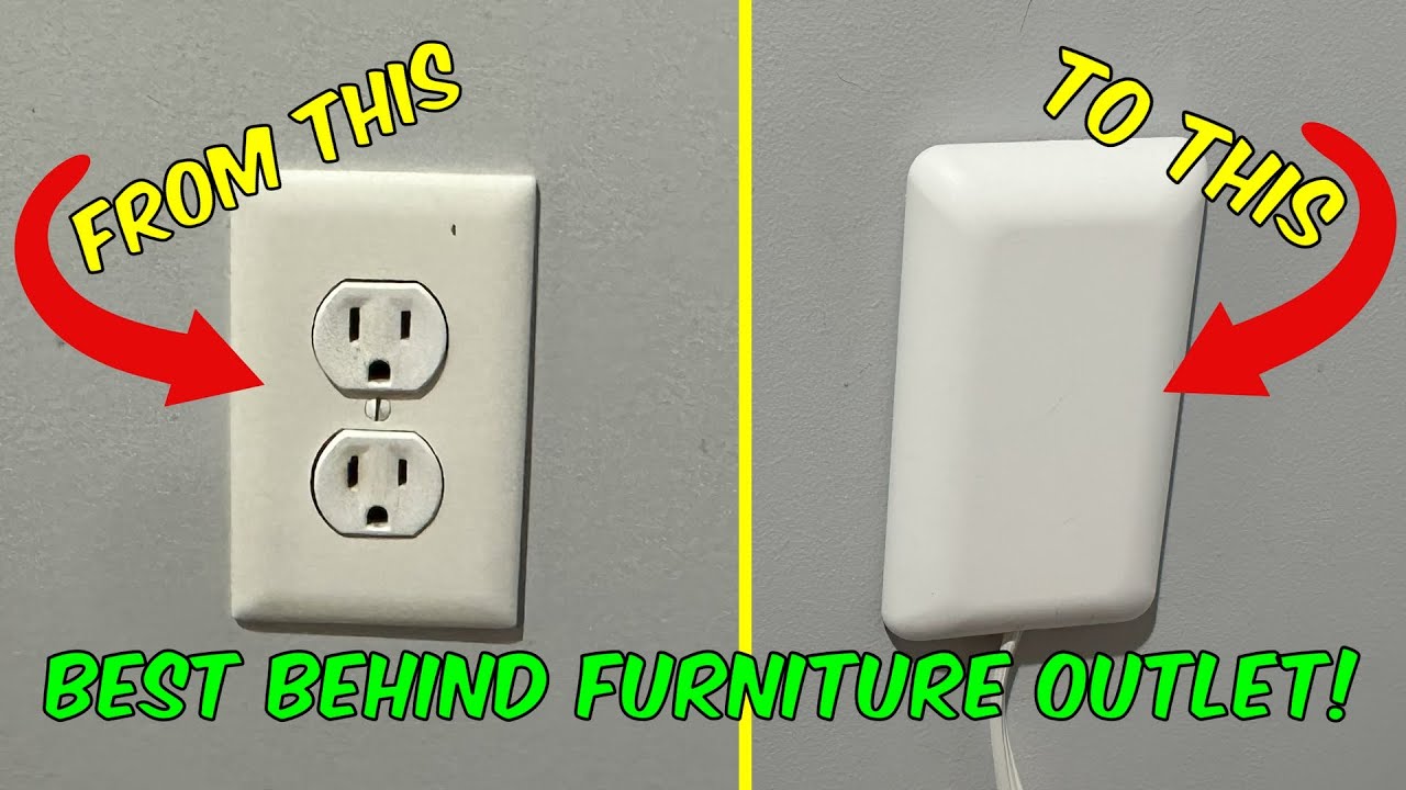 How to Easily Plug in Behind Furniture LIDER Flat Face Outlet Extender ...