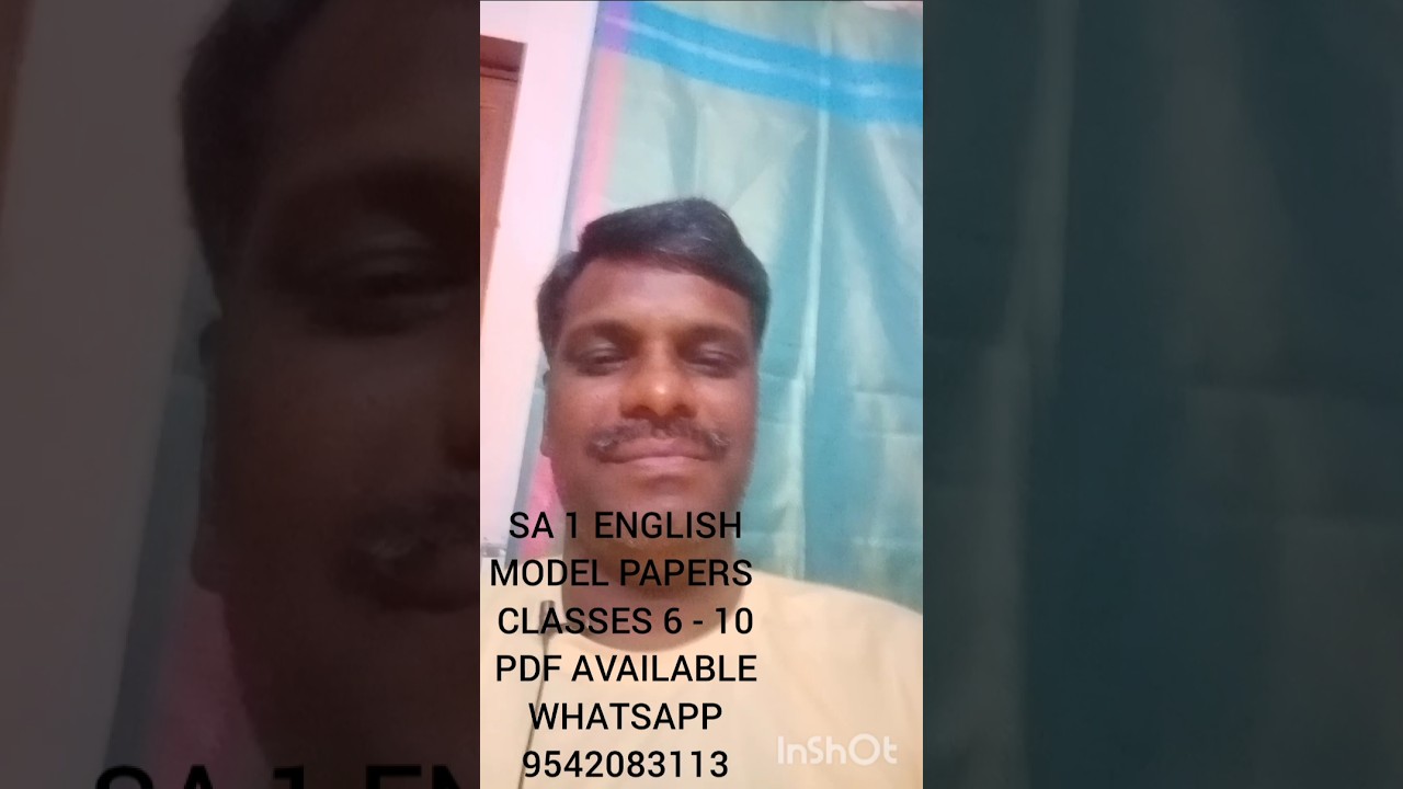SA 1 ENGLISH MODEL PAPERS FOR CLASSES 6 TO 10 BY BHEEMA RAMU - YouTube