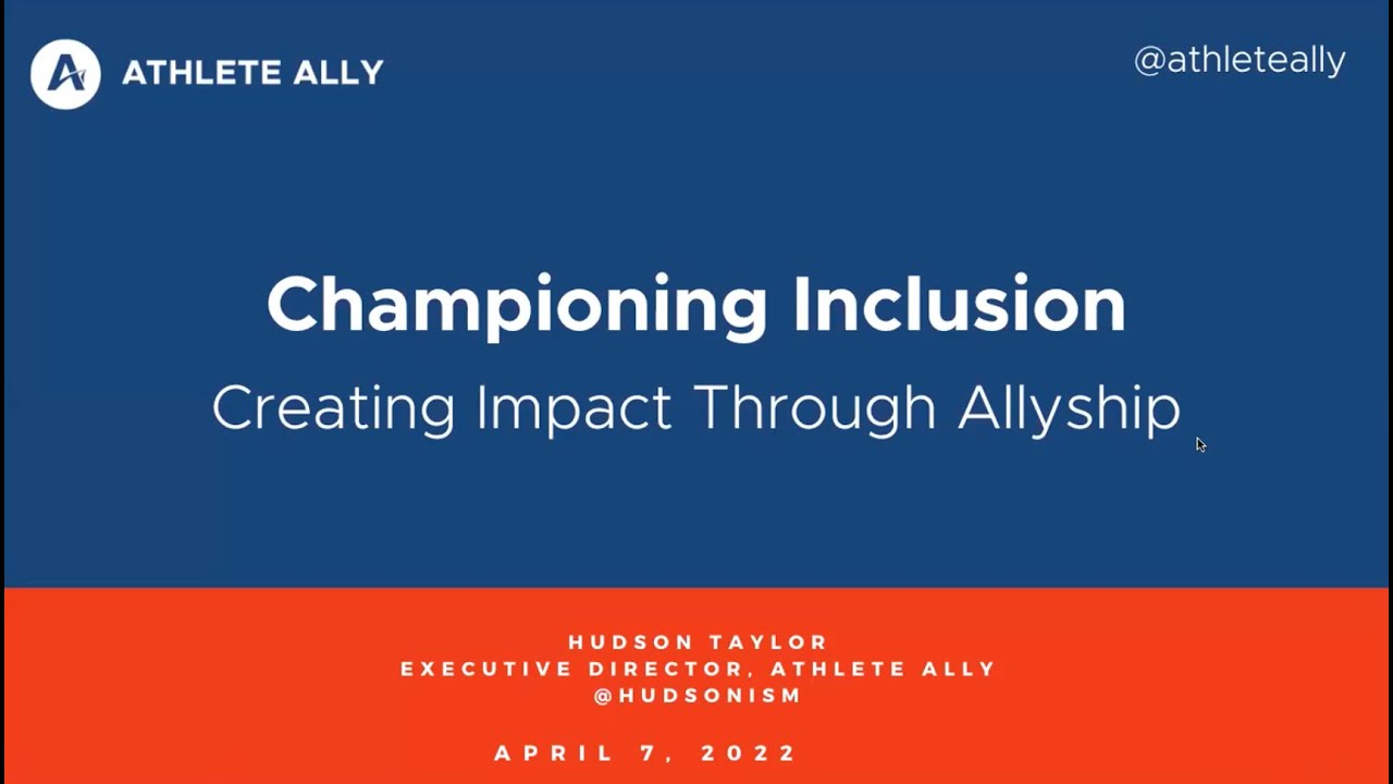 Becoming a Champion of Inclusion with Athlete Ally - YouTube