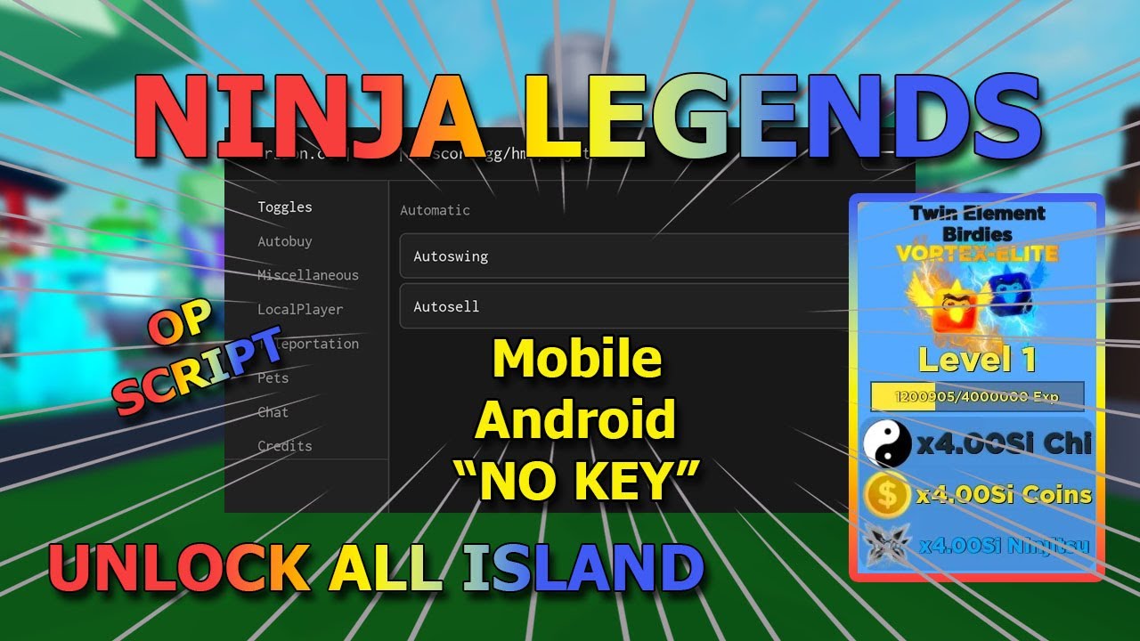 NINJA LEGENDS Script Mobile | AUTO RANK - AUTO SWING - AUTO SELL ...