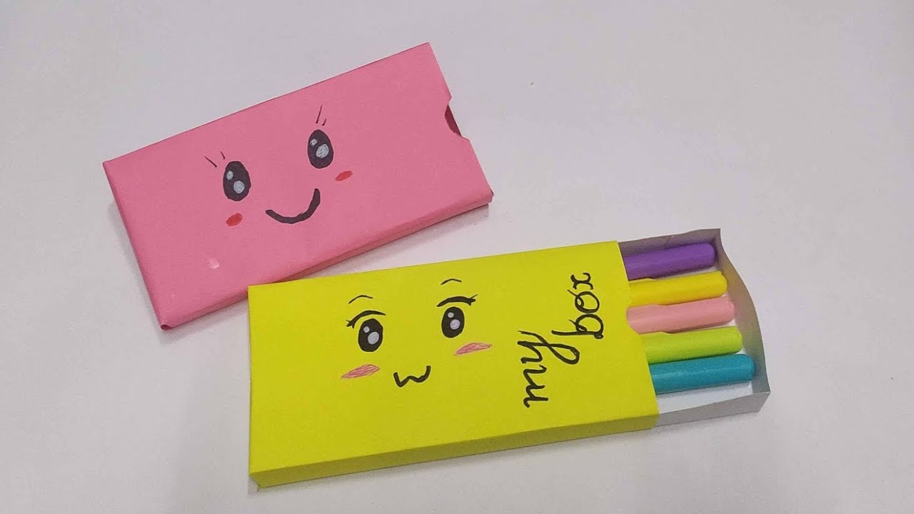 How to make simple and cute paper box/pencil box | paper box/pencil box ...