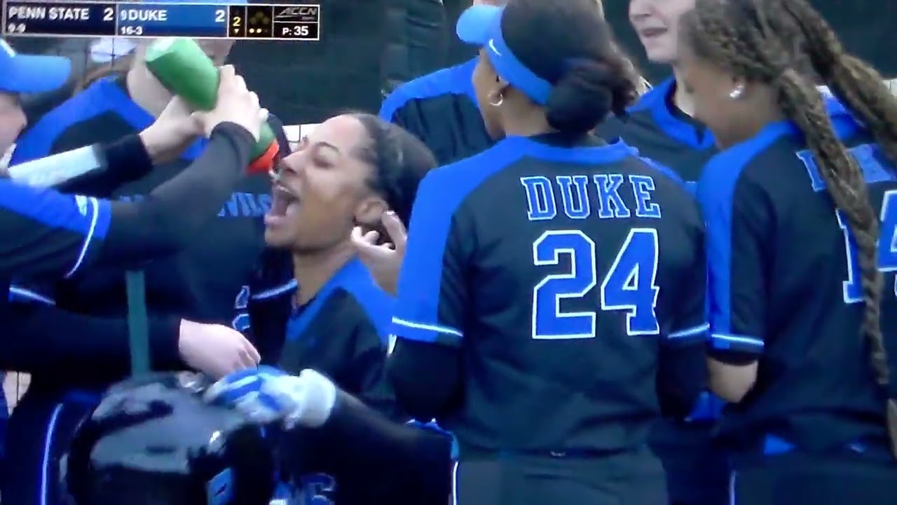 Duke softball's Deja Davis hits home run vs. Penn State - YouTube