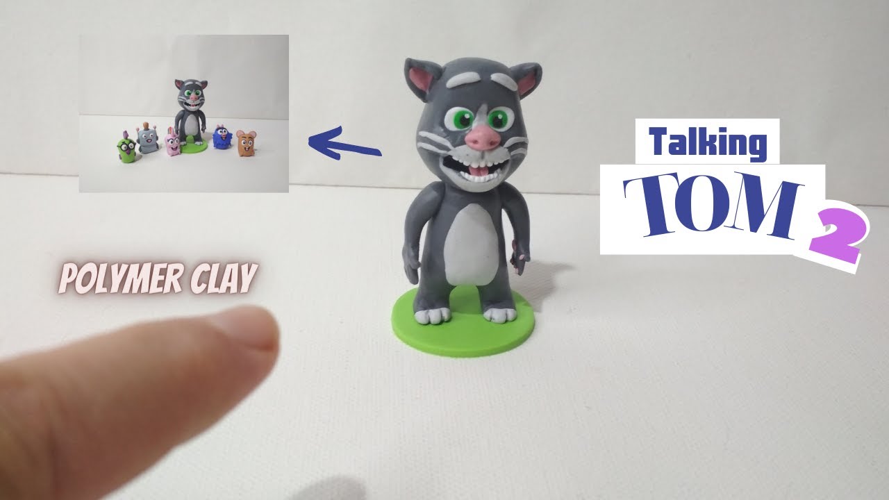 Talking Tom 2 with clay | Tom cat | Polymer clay art | Part 1 ...