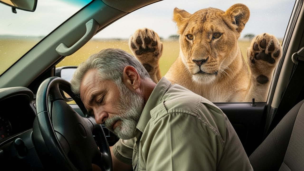 Lion Finds Man After Terrible Car Accident, What Happens Next Is ...