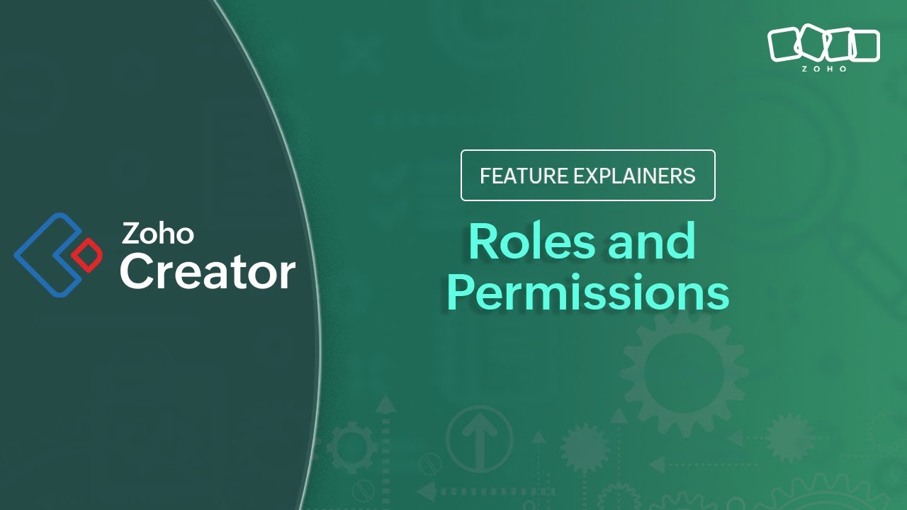 Roles and Permissions | Sharing your application | Zoho Creator - YouTube