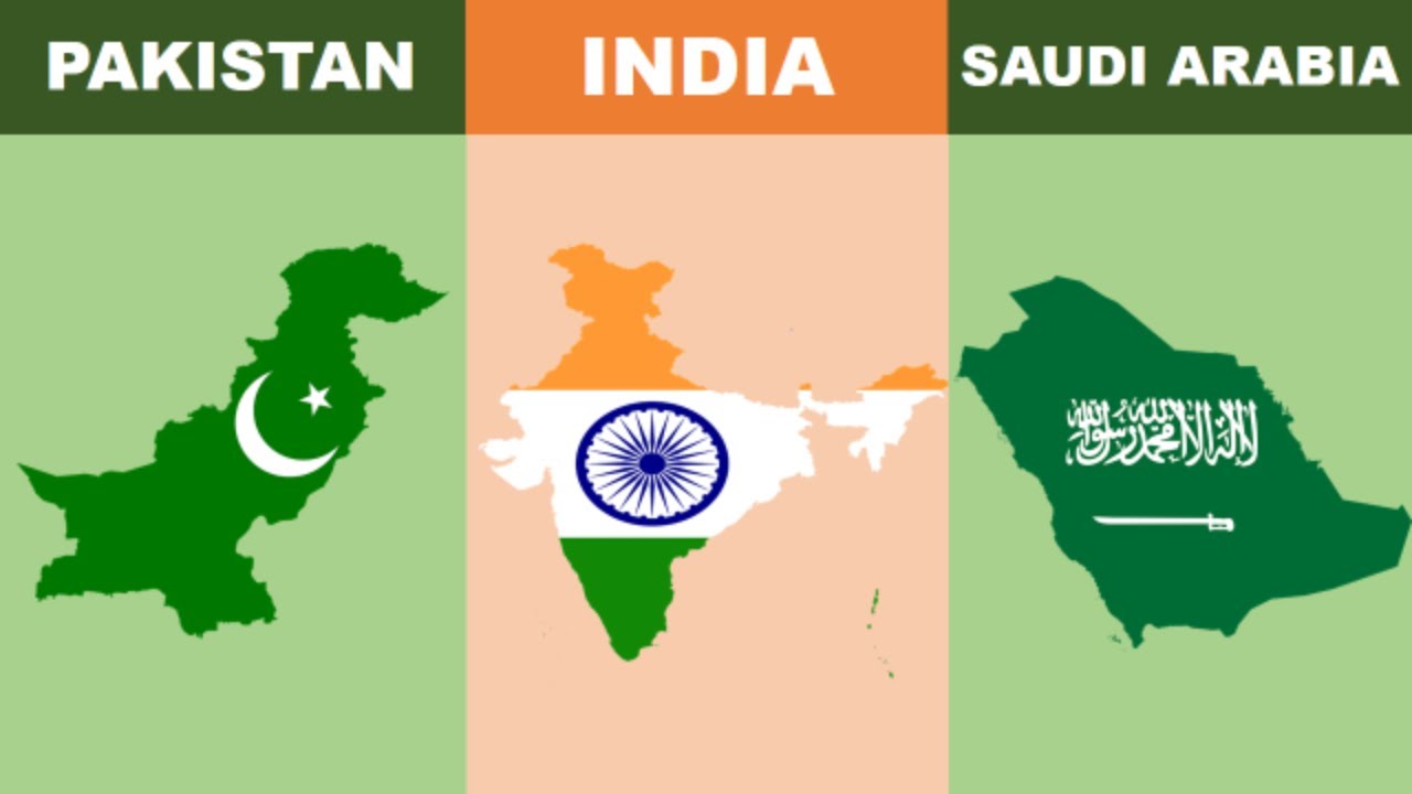 India vs Pakistan vs Saudi Arabia - Country Comparison - YouTube