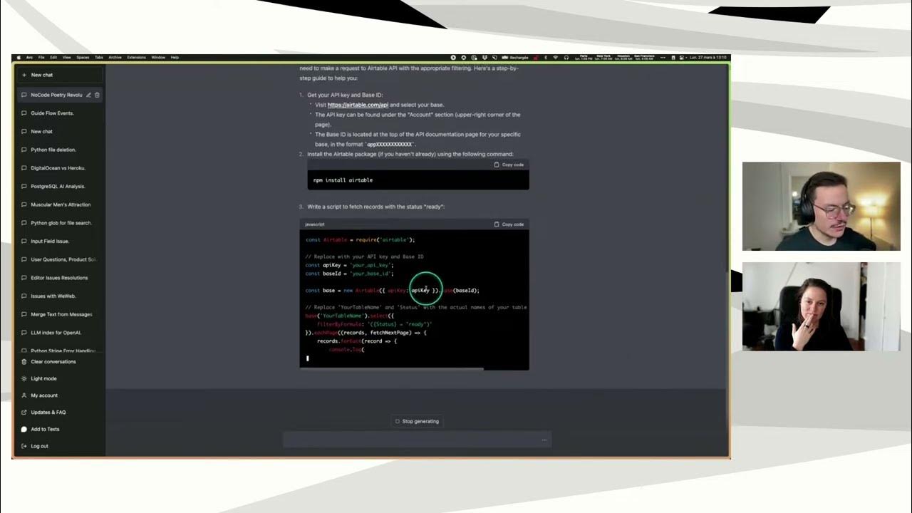 Live Nocode France - WeWeb Copilot avec ChatGPT - YouTube