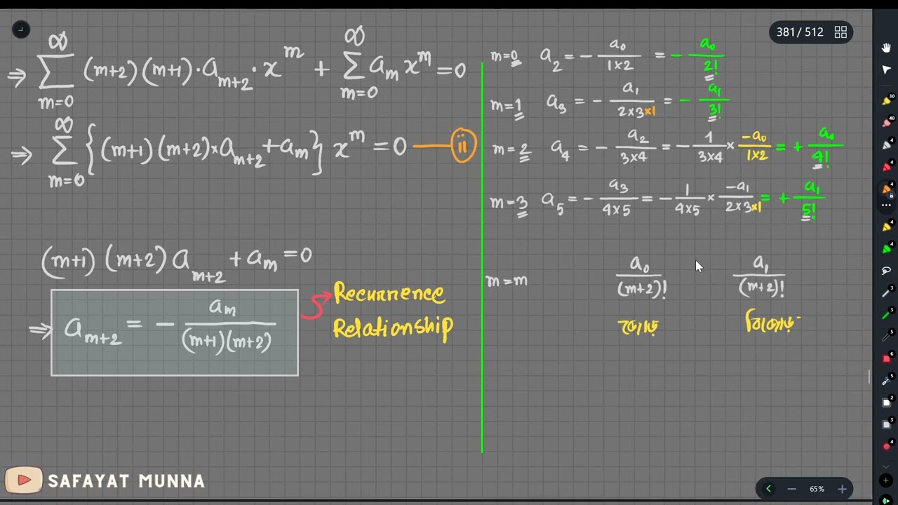 3. y''-y=0 Solution by Power Series - ODE Solution - YouTube