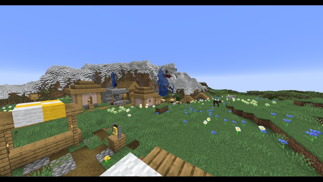 Minecraft pt.2 - Iron, Village, ruined portal, dungeons, and mats - YouTube