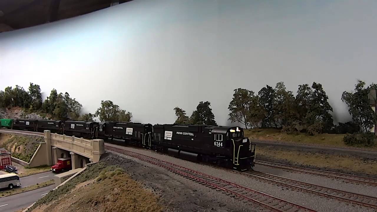 Penn Central Freight Train - YouTube
