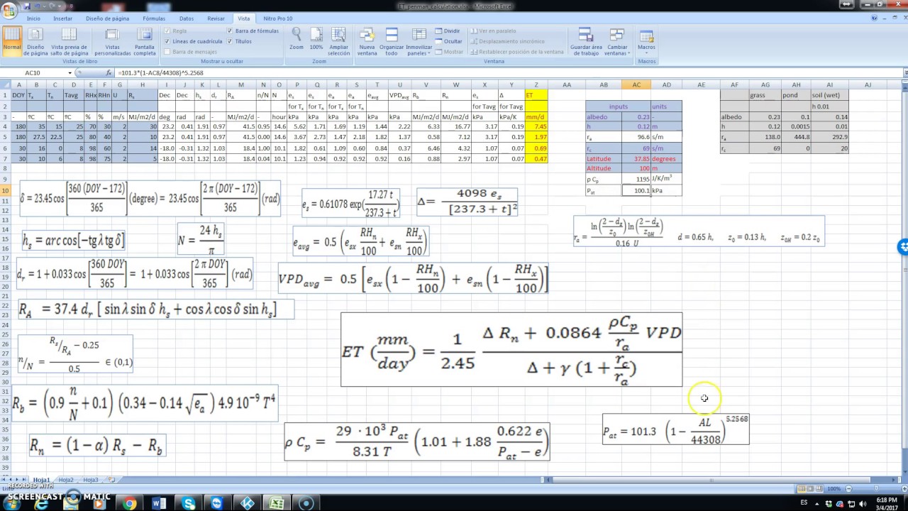 Excel_worksheet_calculation_ET_Penman_Monteith - YouTube