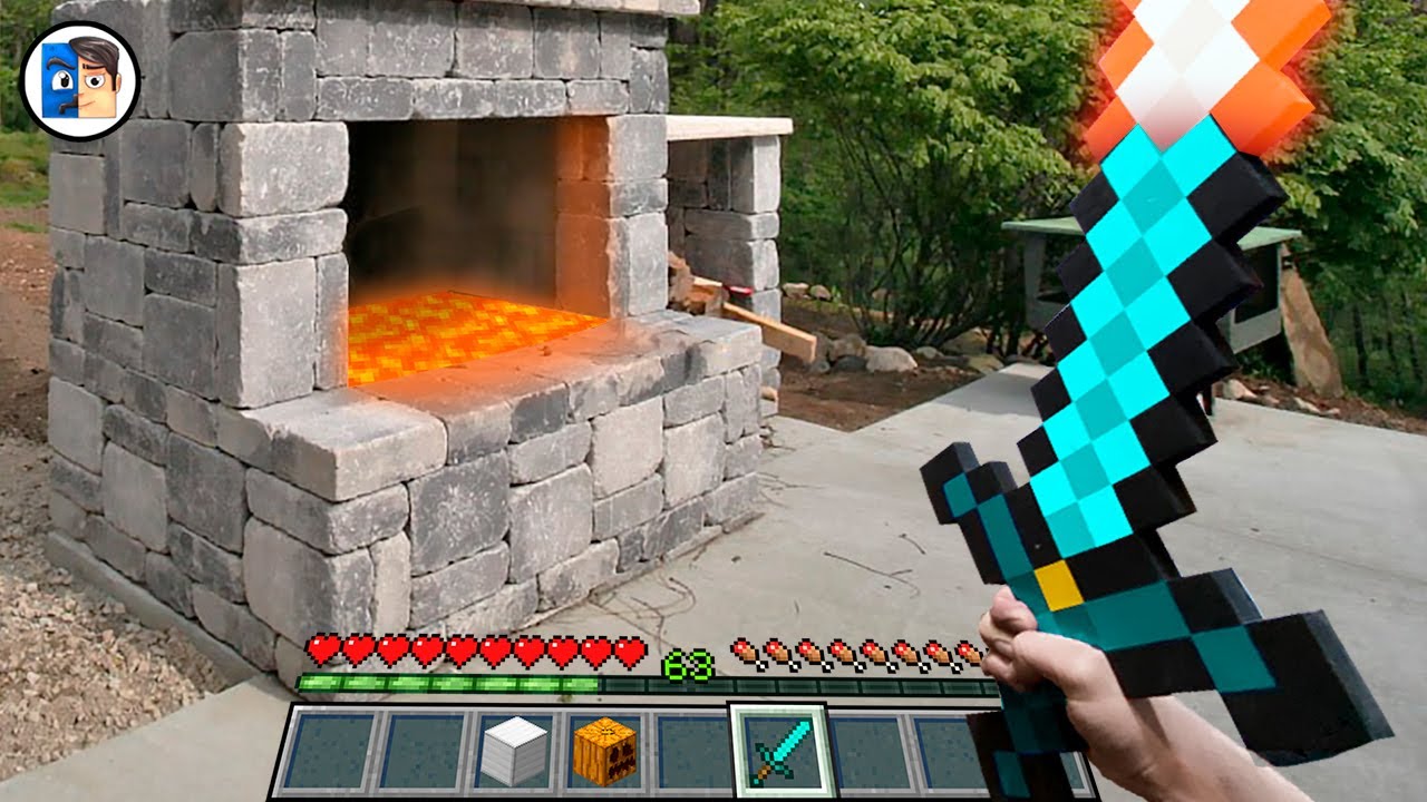 Minecraft in Real Life POV CRAFTING DIAMOND GOD SWORD Realistic ...
