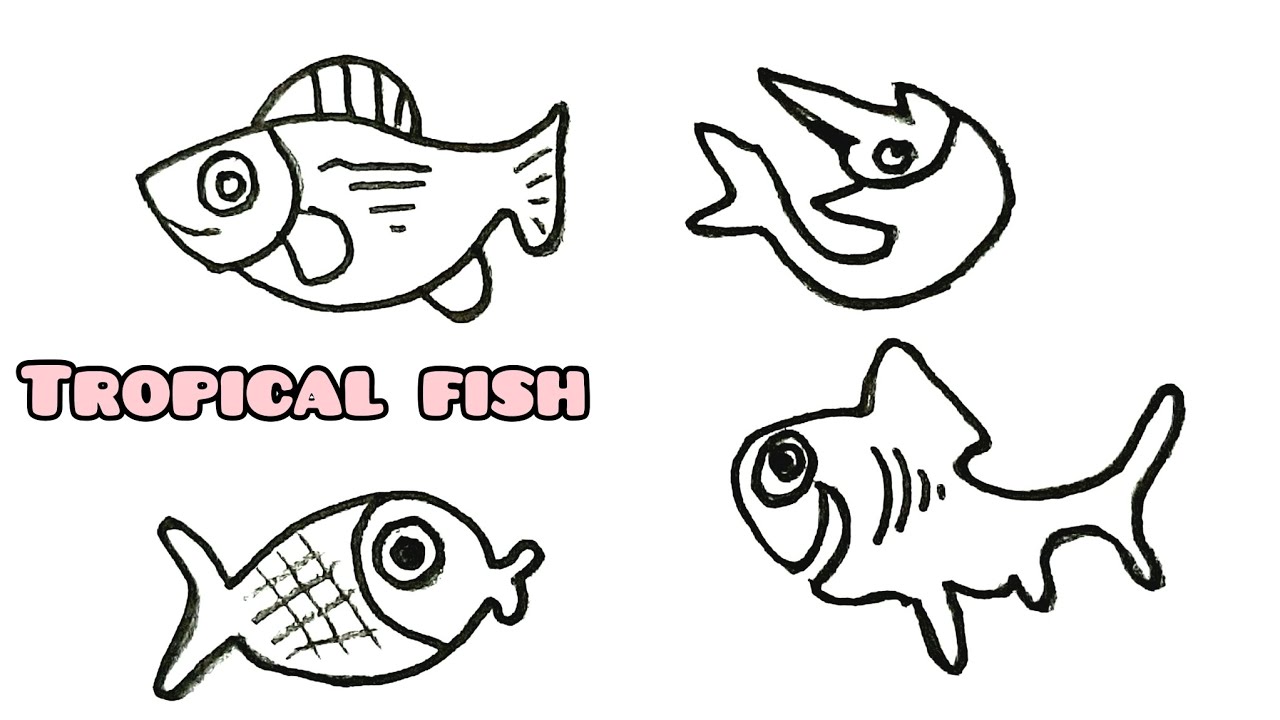 How To 2D Tropical Fish Easy For Kids, Toddler. - YouTube
