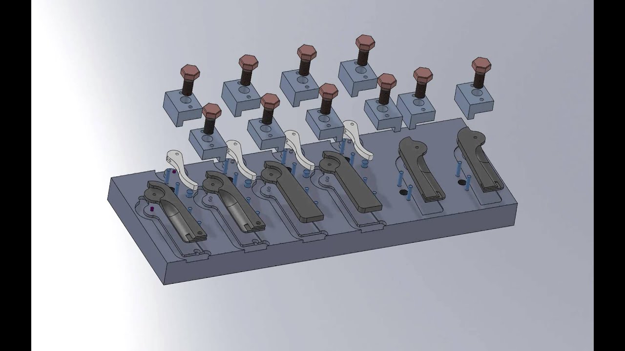 SolidWorks animate milling devices - YouTube