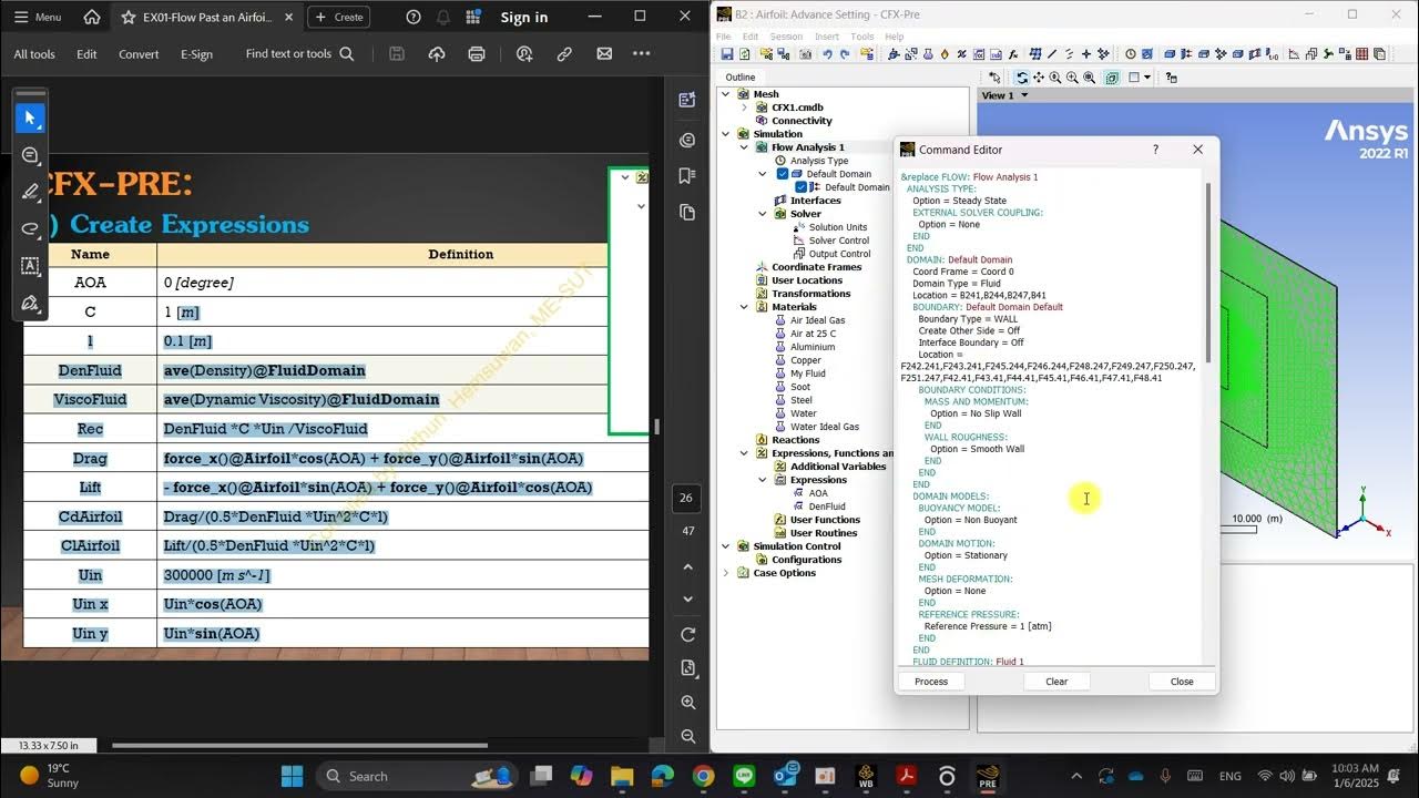 Ex03(2D Airfoil)_8 Setup with CFX-Expressions, Command editor, and Parameter set (Part2: Advance ...