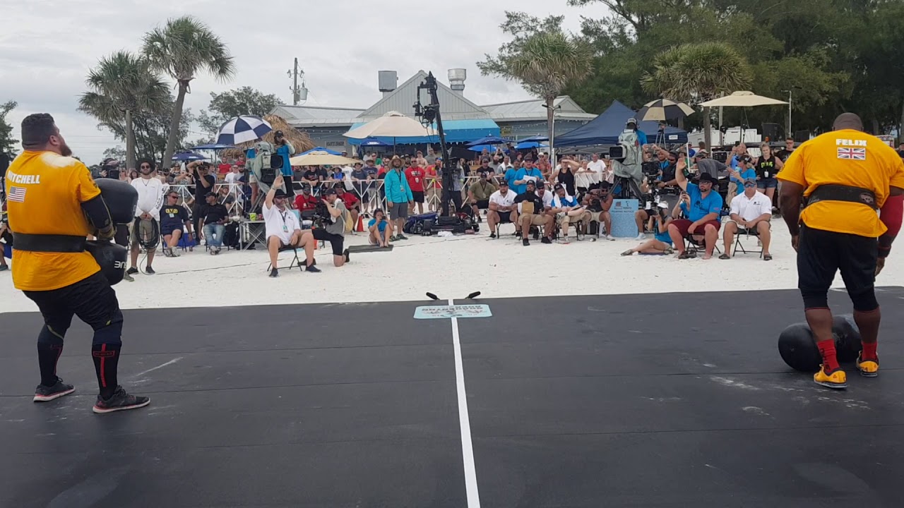 Trey Mitchell vs Mark Felix 100kg Dumbbell for reps WSM 2019 Heat 5 ...