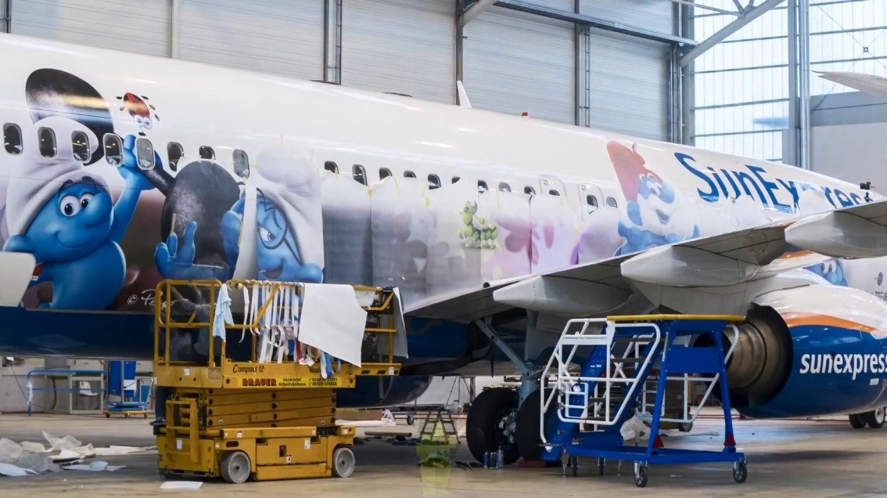 Making off: Aircraft Branding of SunExpress Boeing 737-800 D-ASXB with ...