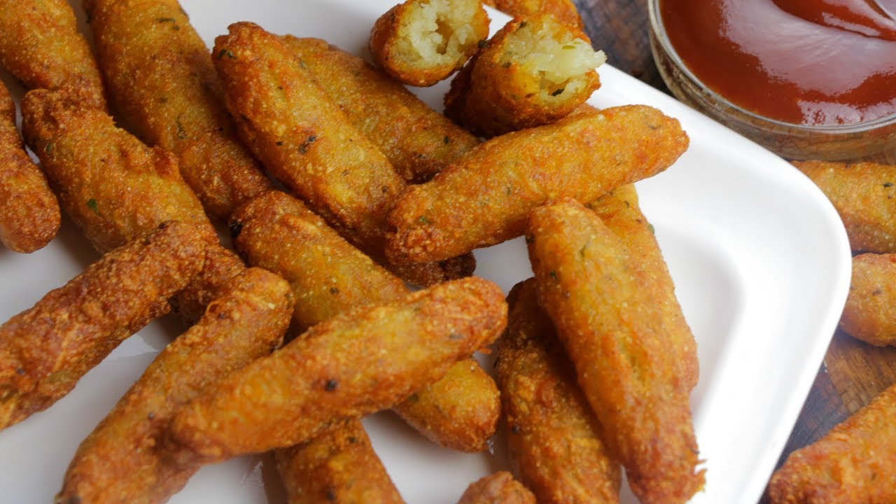 Crispy Potato Fingers | Aloo Rava Fingers | Potato Semolina Fingers ...