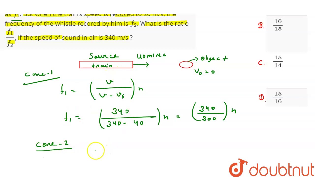 A train moves towards a stationary observer with a speed of 40 m/s. The ...