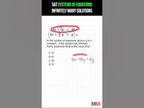 SAT System of Equations Infinite Solution #shorts - YouTube