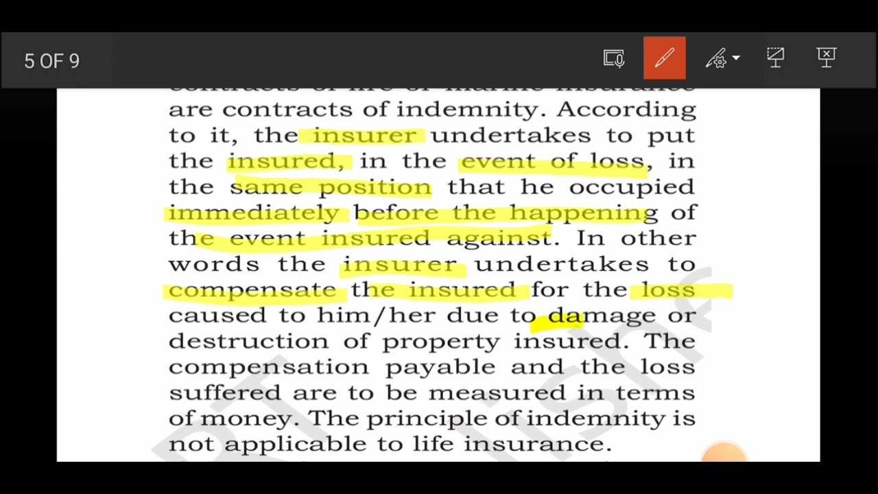 principles of insurance || ncert line by line explanation || class 11 ...