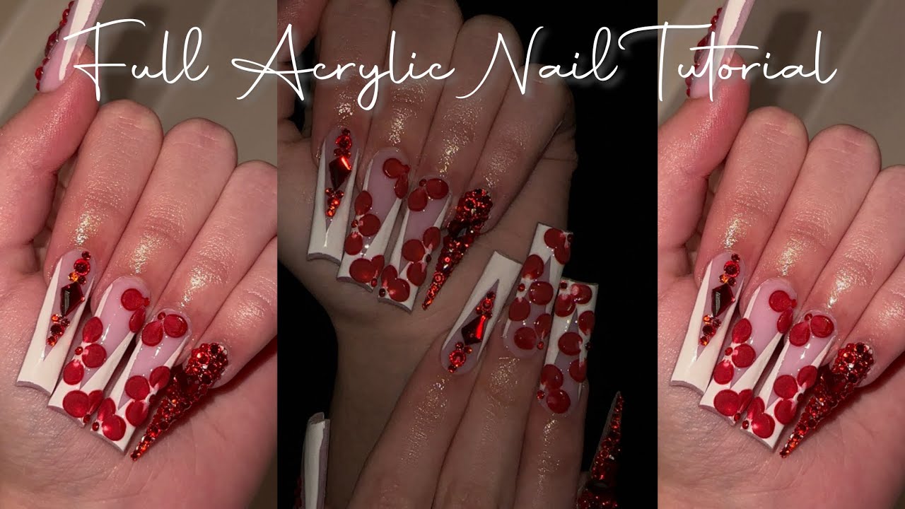 Blinged Out XL Nail Tutorial ♡︎ - YouTube