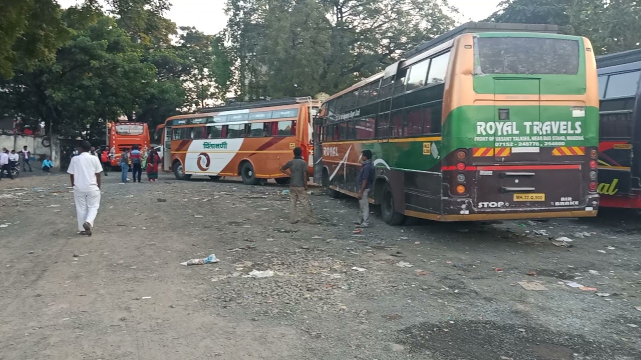 Nagpur Bus Parking Ashirwad Talkies , Royal , VRL , RLT , Humsafar ...