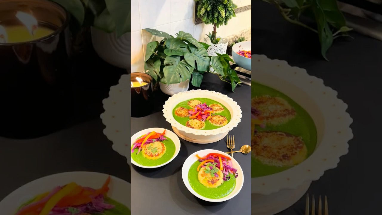 Spinach Veloute With Potato Paneer Patty - YouTube